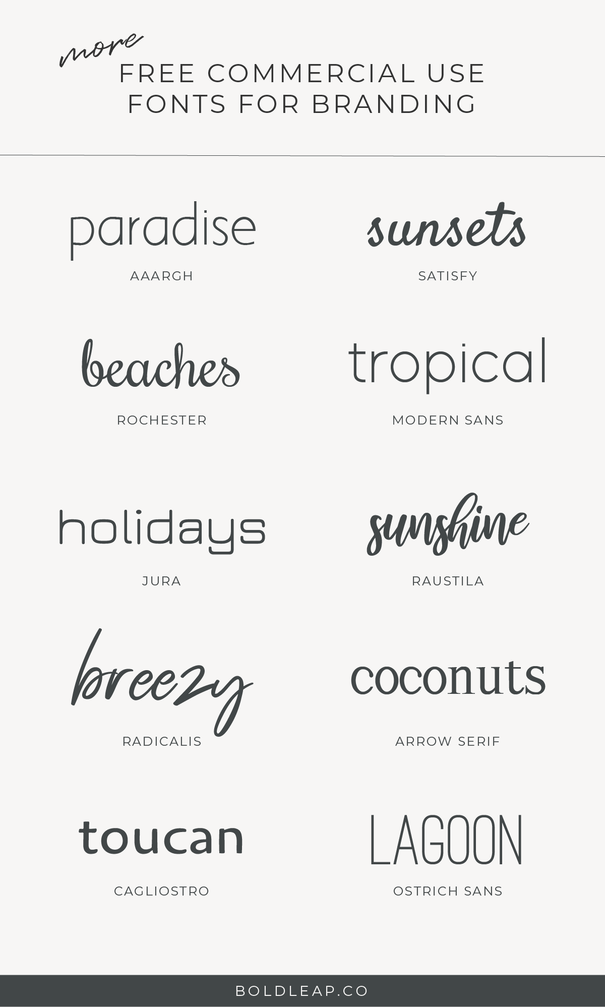 10 More Free Commercial Use Fonts for Branding - Bold Leap