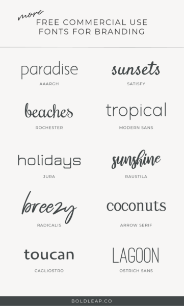 10 More Free Commercial Use Fonts for Branding - Bold Leap