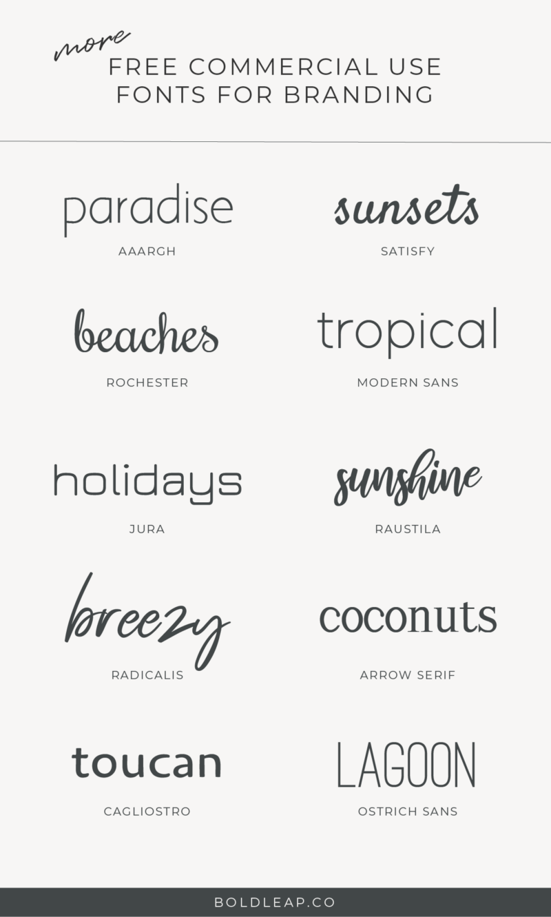 10 More Free Commercial Use Fonts for Branding - Bold Leap