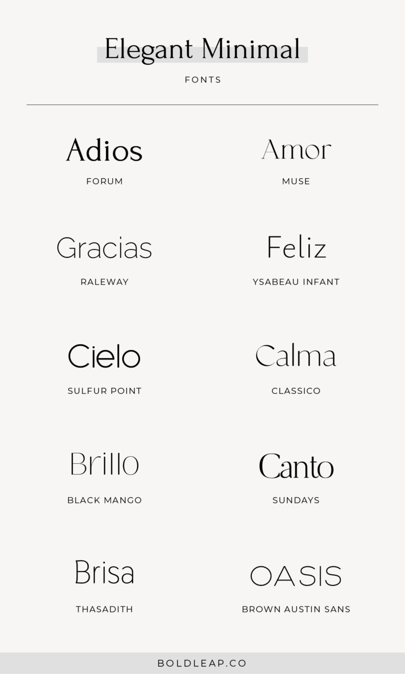 10 Elegant Minimalist Fonts for Modern Design Projects - Bold Leap